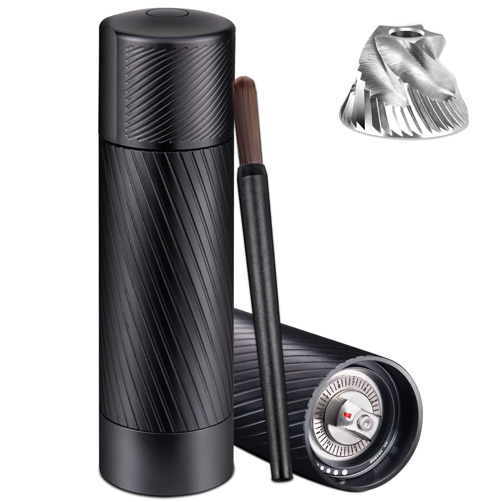 Pepper Grinder, Homnoble Professional Grade Pepper Grinder, Heavy Duty Pepper Mill, Refillable Aluminum Manual Pepper Mill with Adjustable Coarseness and Stainless Steel Blade
