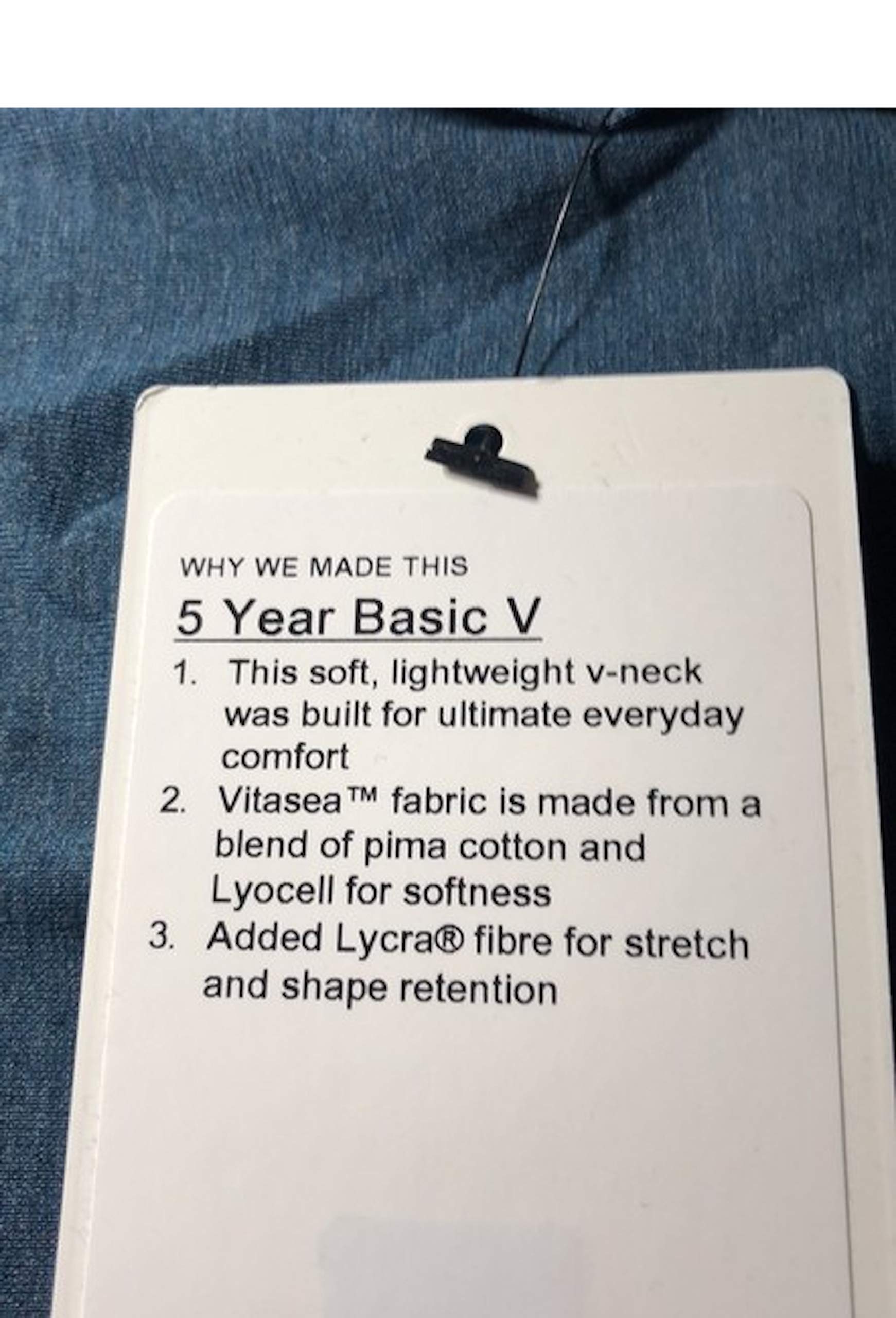 lululemon 5 Year Basic V- HTIR (Heather Iron Blue) (M)