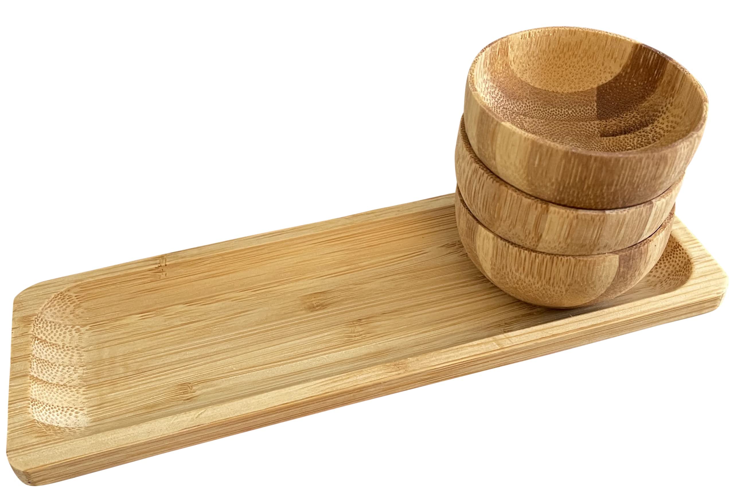 Nature's Kitchen Small Bamboo Pinch Bowls Dip Bowls Condiment Cups - Mini Wood Bowls for Salt Cellar, Spices, Dipping Sauce, Soy Sauce Dish, Nuts, Candy, Appetizers