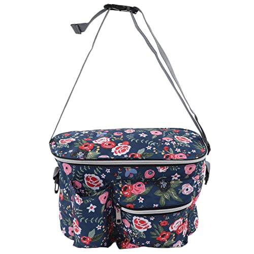 Travel Mommy Bag Diaper Bag Tote Large Capacity Outdoor Multi Functional Hanging Mommy Bag (Flower)