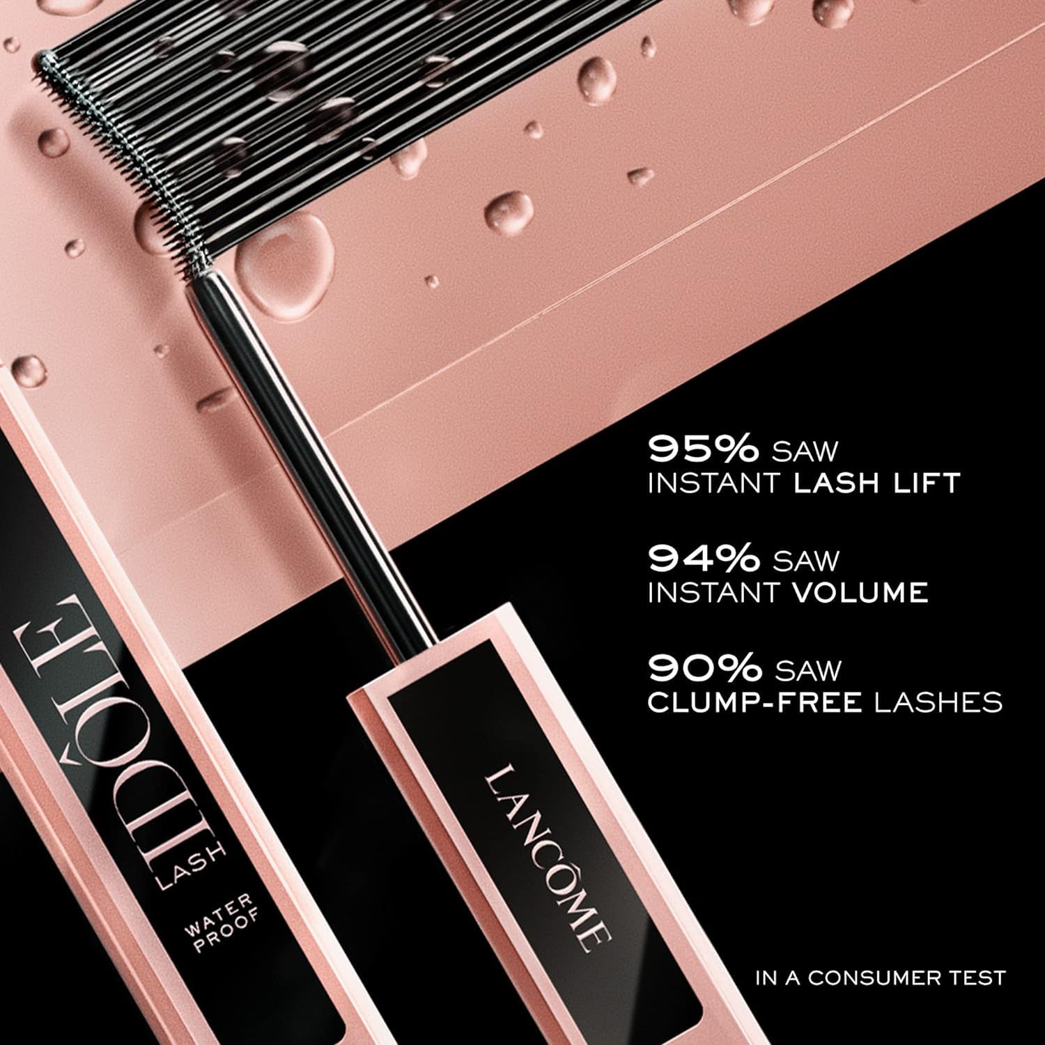 Lash Idôle Lash-Lifting & Volumizing Waterproof Mascara - Black Mascara for Instant Volume, Length & Lift - Smudge Proof & Up To 24H Wear - Black