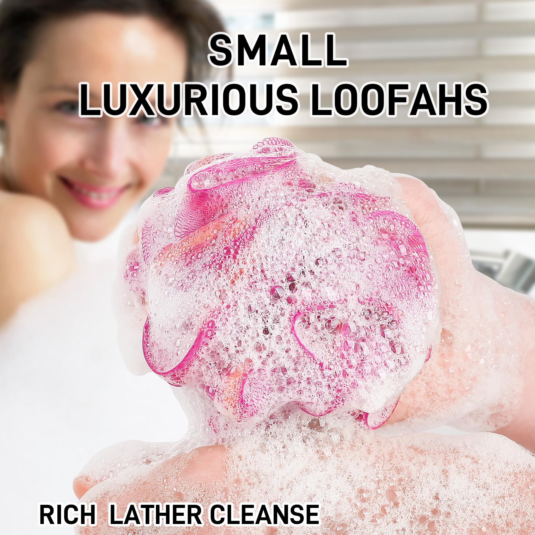 Shower Loofah Bath Sponge 75g - 4 Pack Large Soft Nylon Mesh Puff for Men, Loofah Shower Exfoliating Scrubber Pouf, Full Cleanse, Beauty Bathing Accessories-1