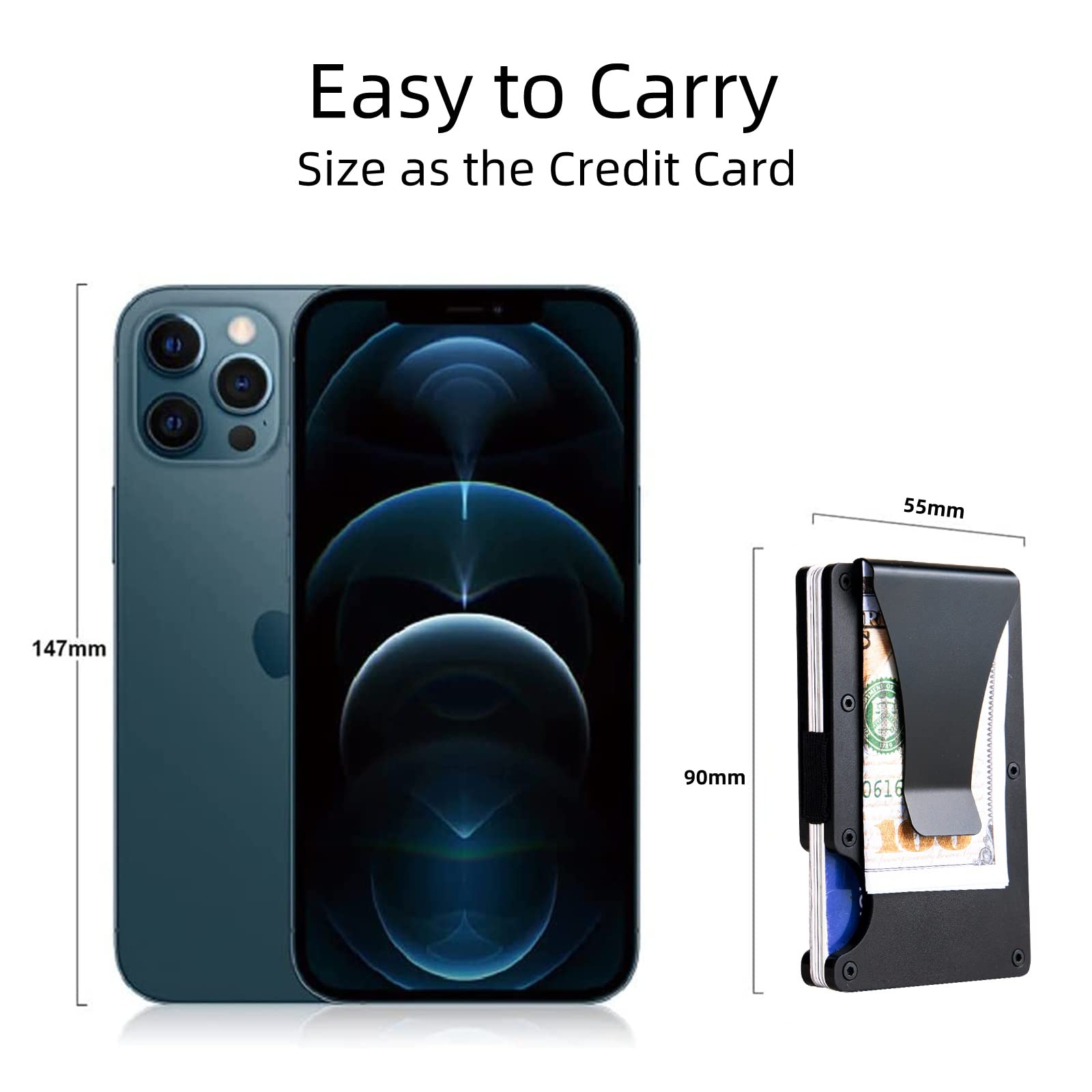 neovoc Minimalist Wallets For Men - Metal wallet - card holder wallet - RFID Blocking Front Pocket Credit Card Holder- Small Mens Wallets