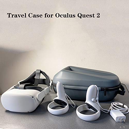LUOWAN Travel Case for Oculus Quest 2,VR Gaming Headset and Controllers Accessories Waterproof Shockproof Protective case (Grey)