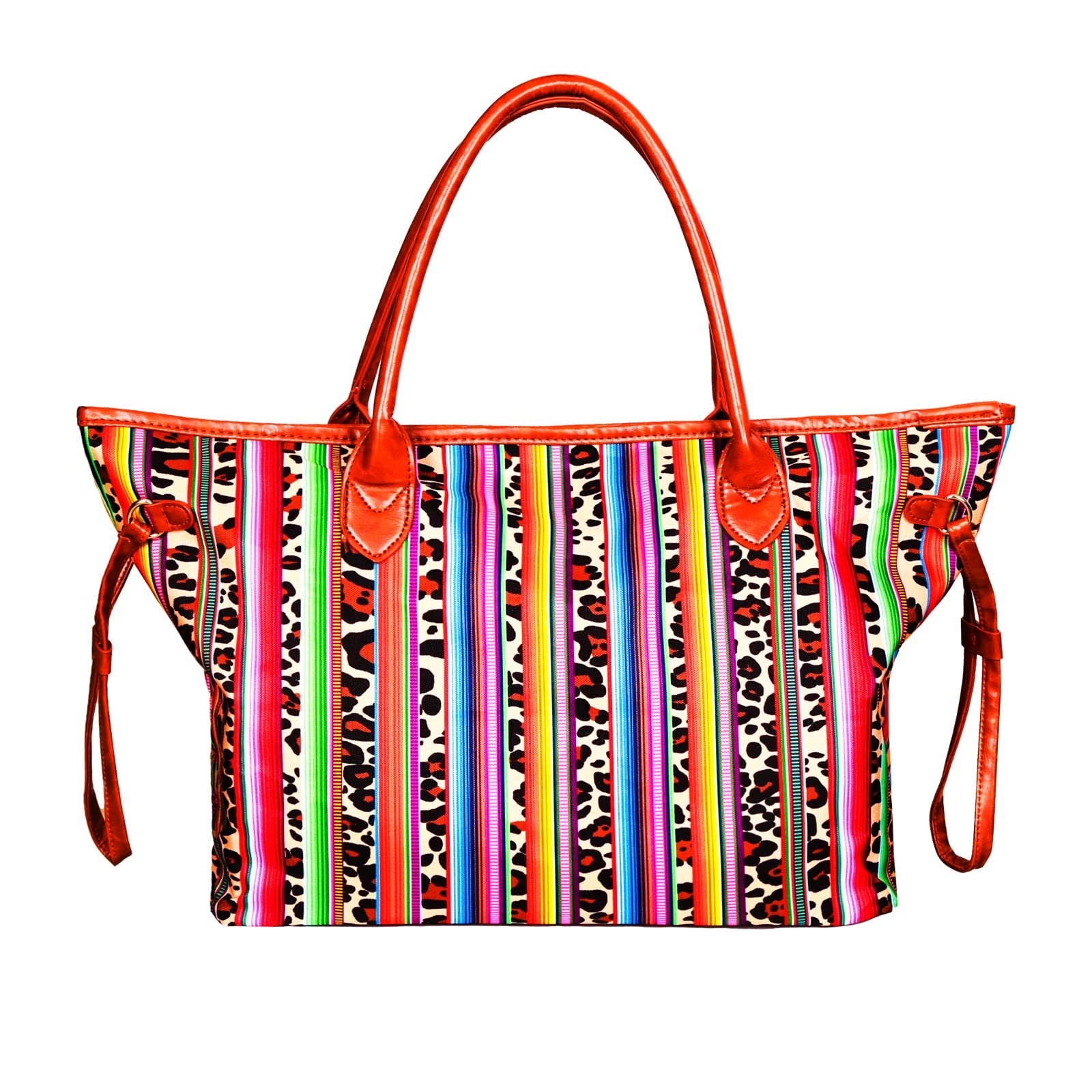 Large Canvas Tote Bag Leopard Consuela Bag WesternTote Bags with Faux Leather Handle Mexican Stuff Gifts for Women Mom
