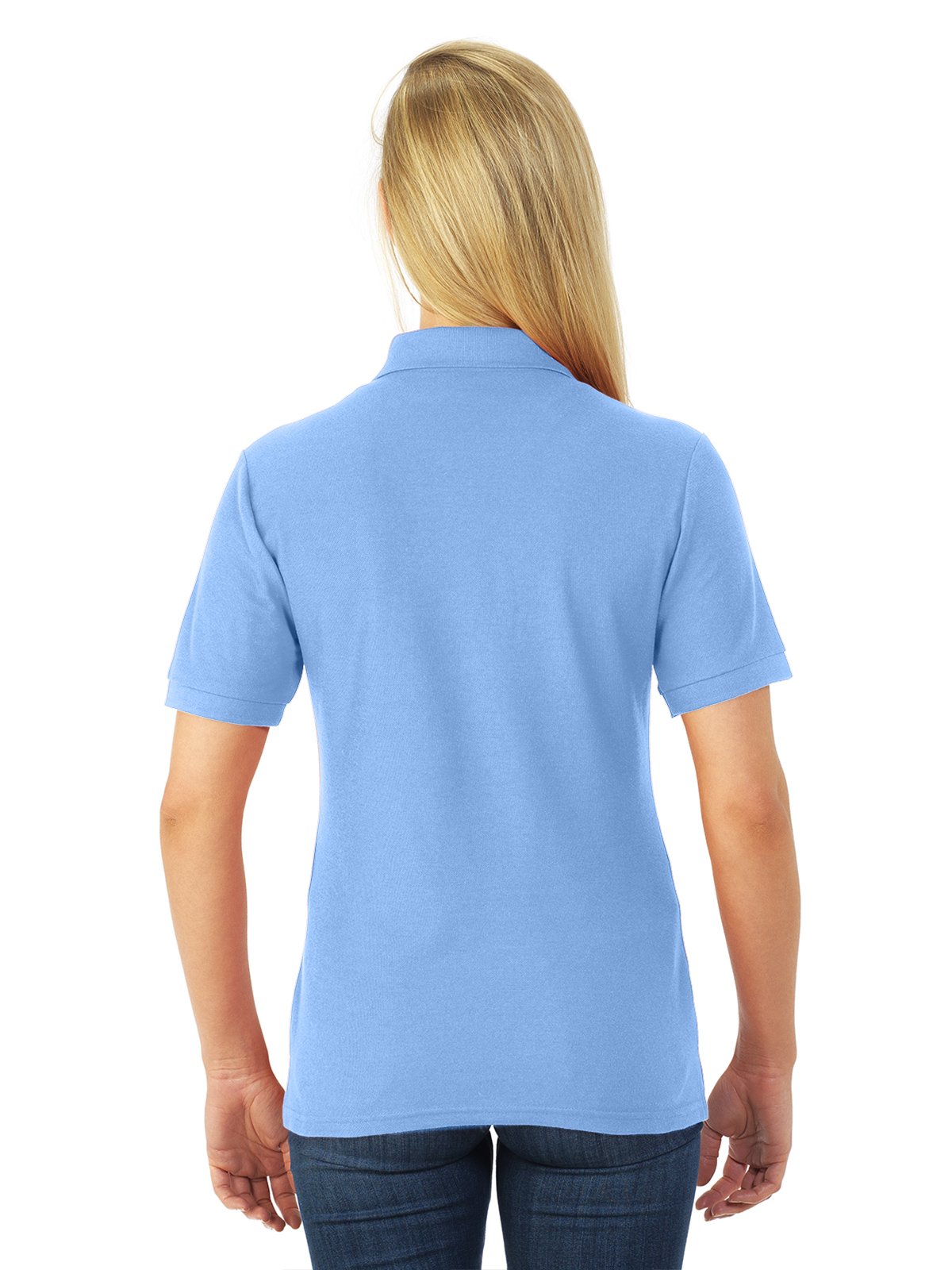 Jerzees womens 5.3 oz. 65/35 Easy-Care Polo(537WR)-WHITE-L