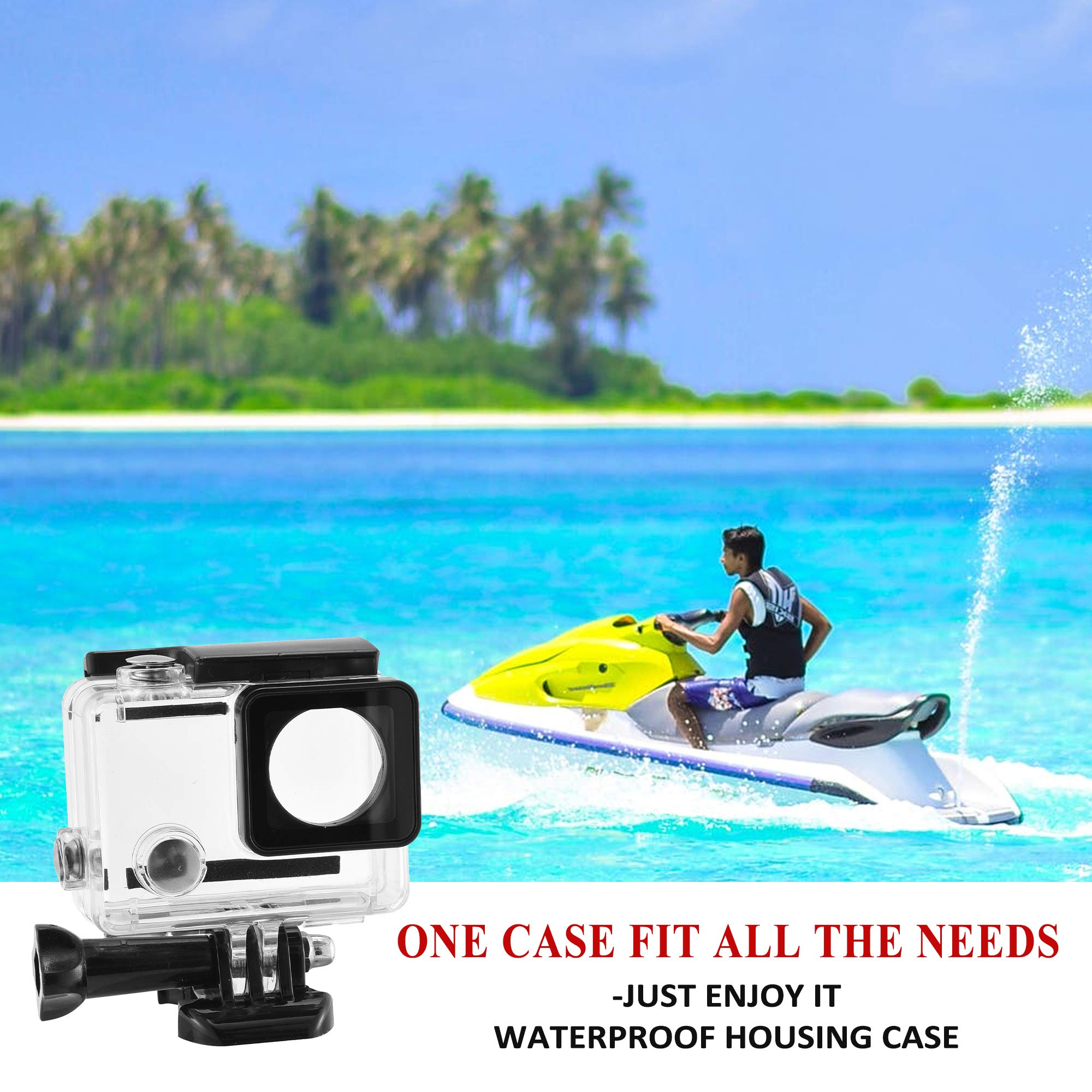 Kitmose Waterproof Case Protective Housing for 4, 3+, 3 Outside Sport Camera for Underwater Photography - Water Resistant up to 147ft (45m)