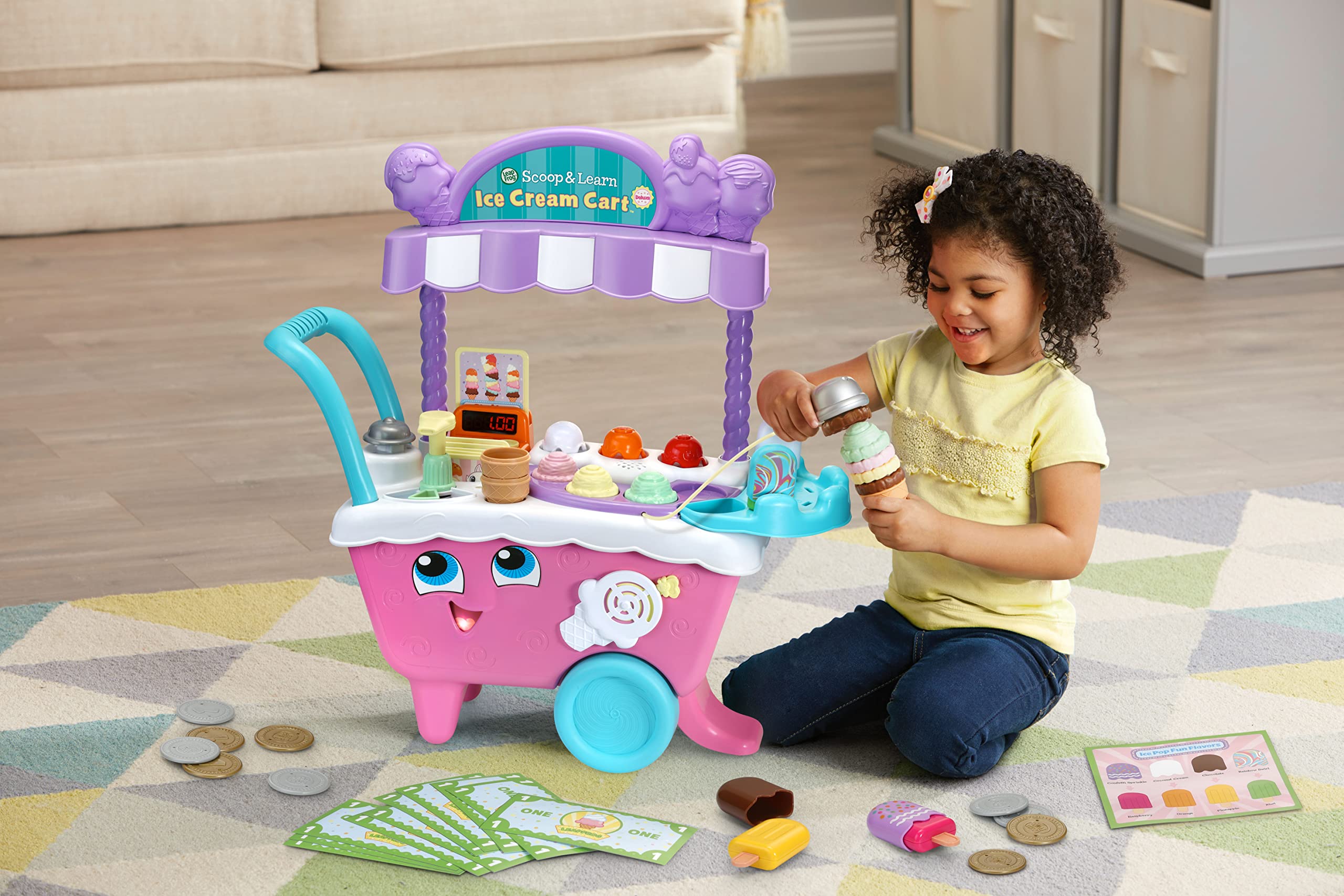 LeapFrog Scoop and Learn Ice Cream Cart Deluxe (Frustration Free Packaging), Pink