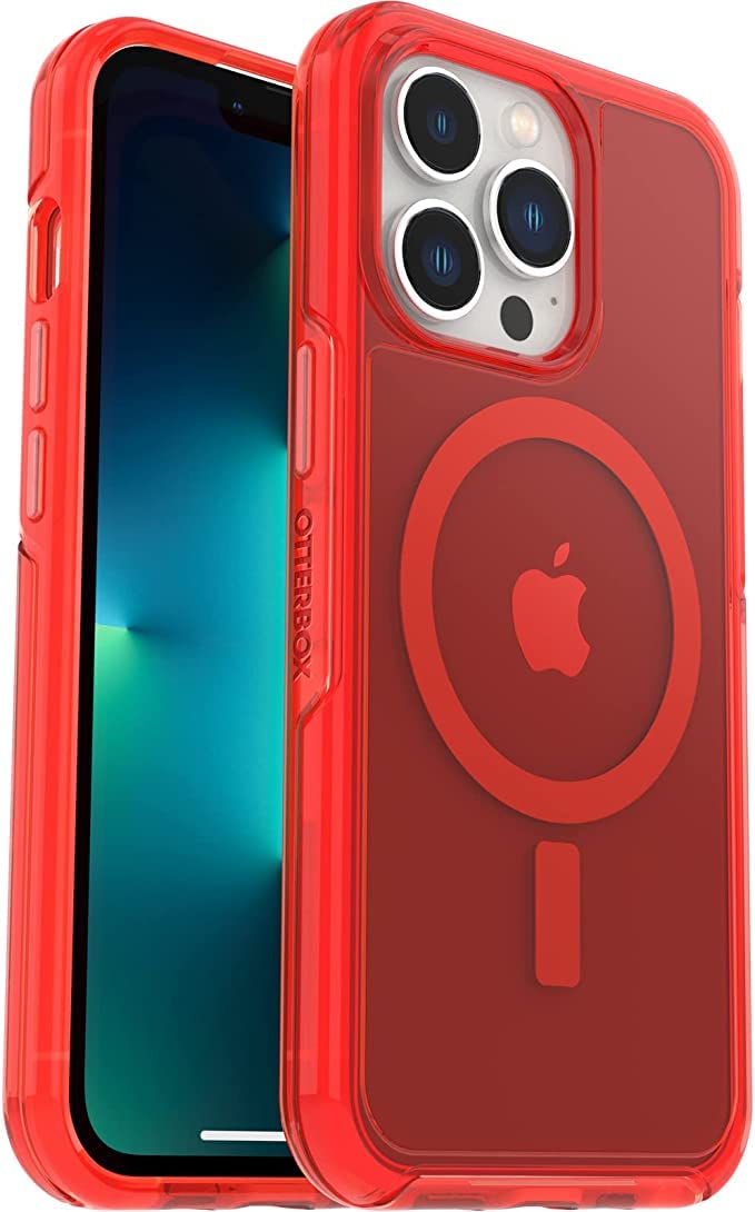 OtterBox Symmetry Series+ Clear Case with MagSafe Compatibility for Apple iPhone 13 Pro - Non-Retail Packaging (in The Red)