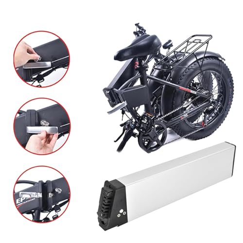 JHKZUDG 48V Folding E-Bike Battery, 48V 8Ah 10Ah 13Ah Foldable Bicycle Lithium Battery Pack,Built-in BMS and 54.6V Charger,for 200W-750W Foldable Bicycle Motor,13ah