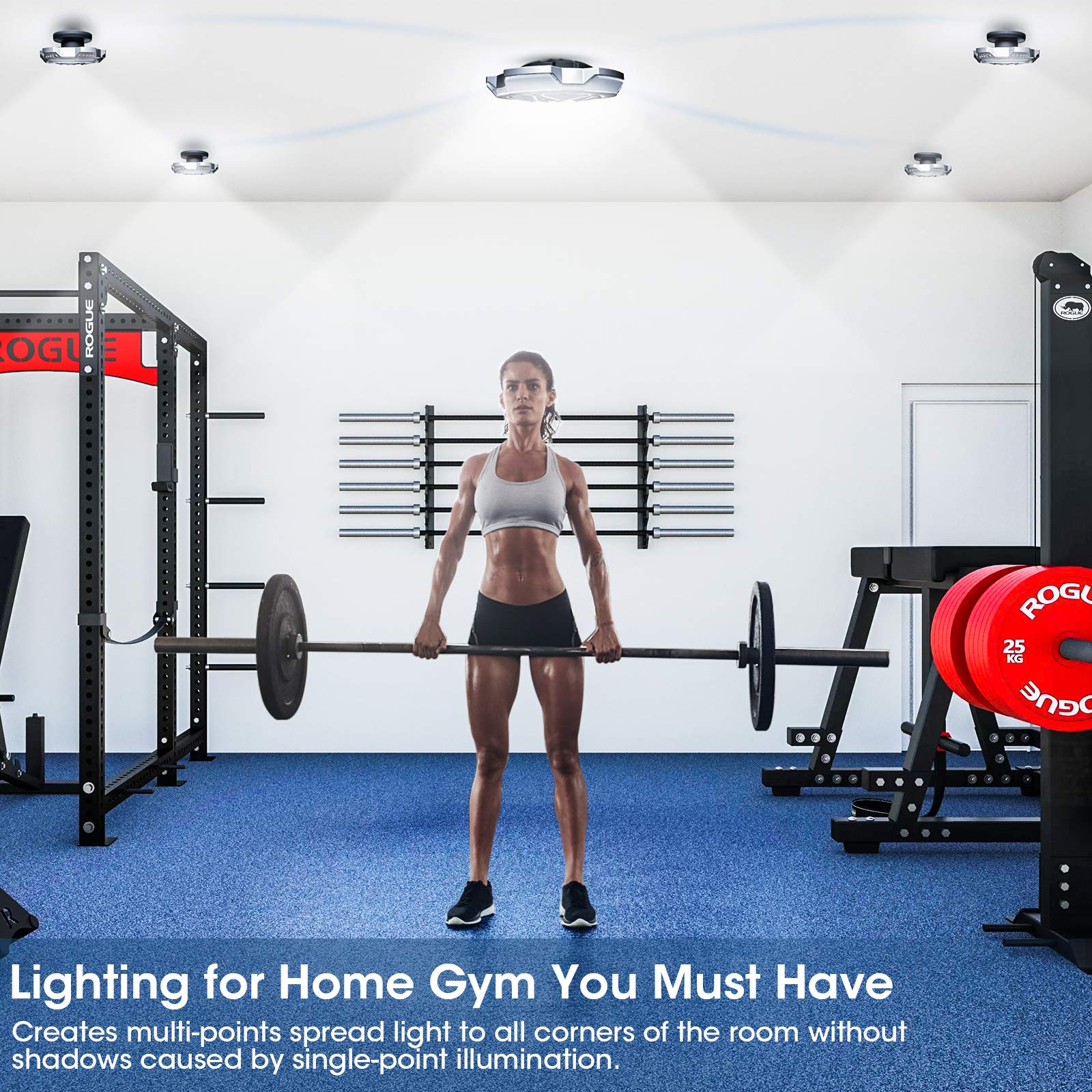 LED Garage Light High Bay Light 120W/12000LM 6500K Ceiling LED Shop Light, Multi Point Illumination, Beyond Super Bright Lighting System for Basement/Home/Office/Attic/Laundry/Warehouse/Workshop