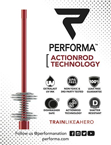 Performa Justice League & DC Comic - Leak Free Protein Shaker Bottle with Actionrod Mixing Technology for All Your Protein Needs! Shatter Resistant & Dishwasher Safe (Aquaman)(28oz)