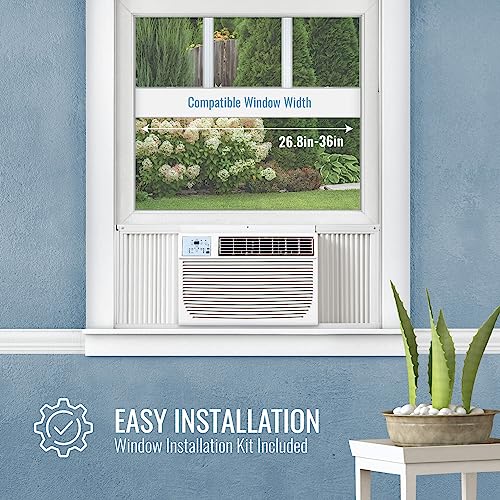 Keystone 12,000 BTU 230V Window-Wall Air Conditioner & 11,000 BTU Heater with Smart Remote Control, Window AC and Heater with Dehumidifier Function for Medium Sized Rooms up to 550 Sq.Ft.