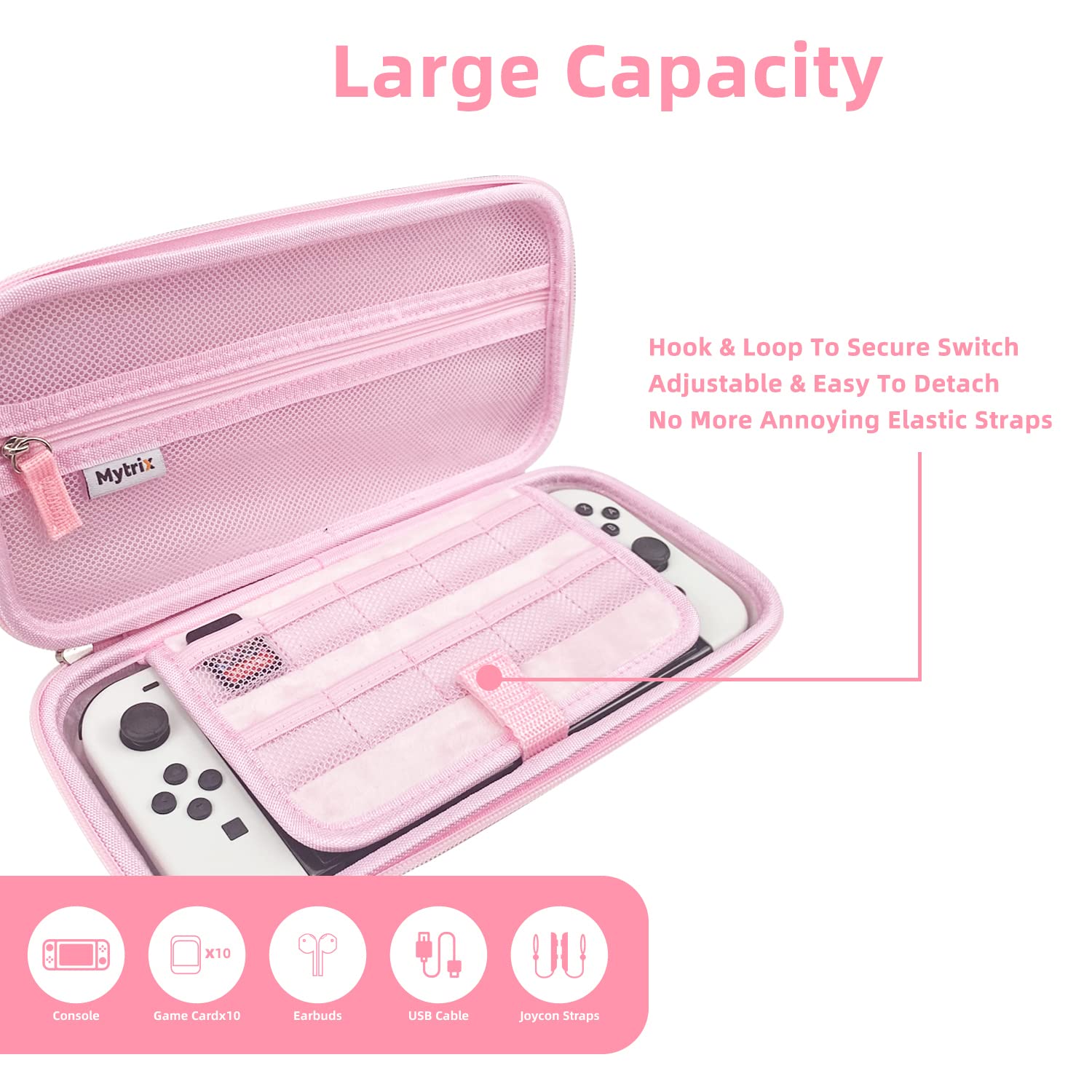 Mytrix Cute Carrying Case for Nintendo Switch /OLED/Lite, Portable Hard Shell Pouch for Switch Protective Travel Storage Bag for Switch with10 Game Card Slots, Anime Girl Design…