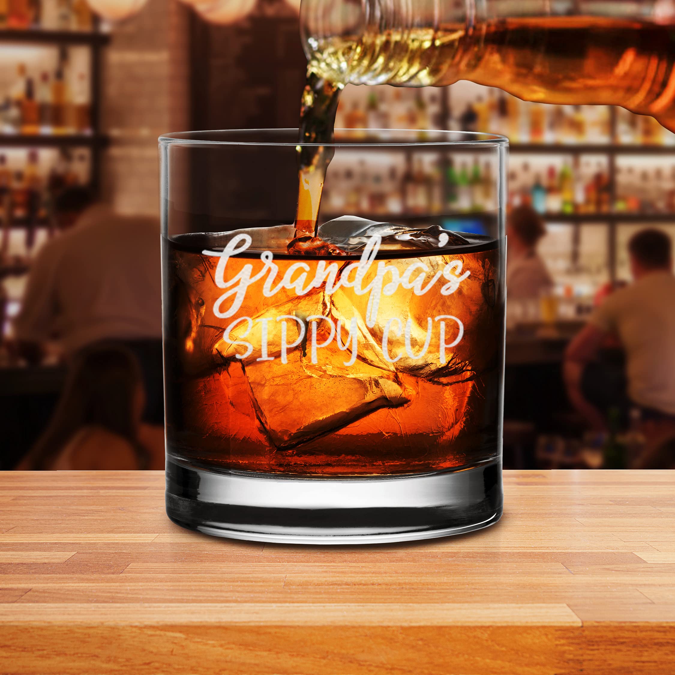 NeeNoNex Grandpa's Sippy Cup Whiskey Glass - Funny Birthday Gift for Papa