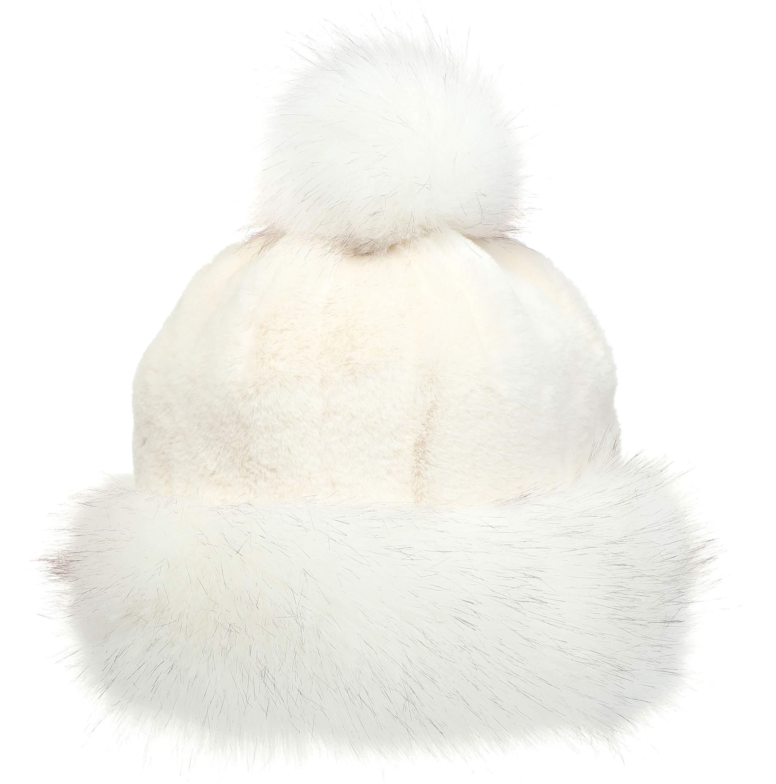 LA CARRIE Women's Faux Fur Hat Russian Cossack Pompom Cap for Winter Ski Snow(White)