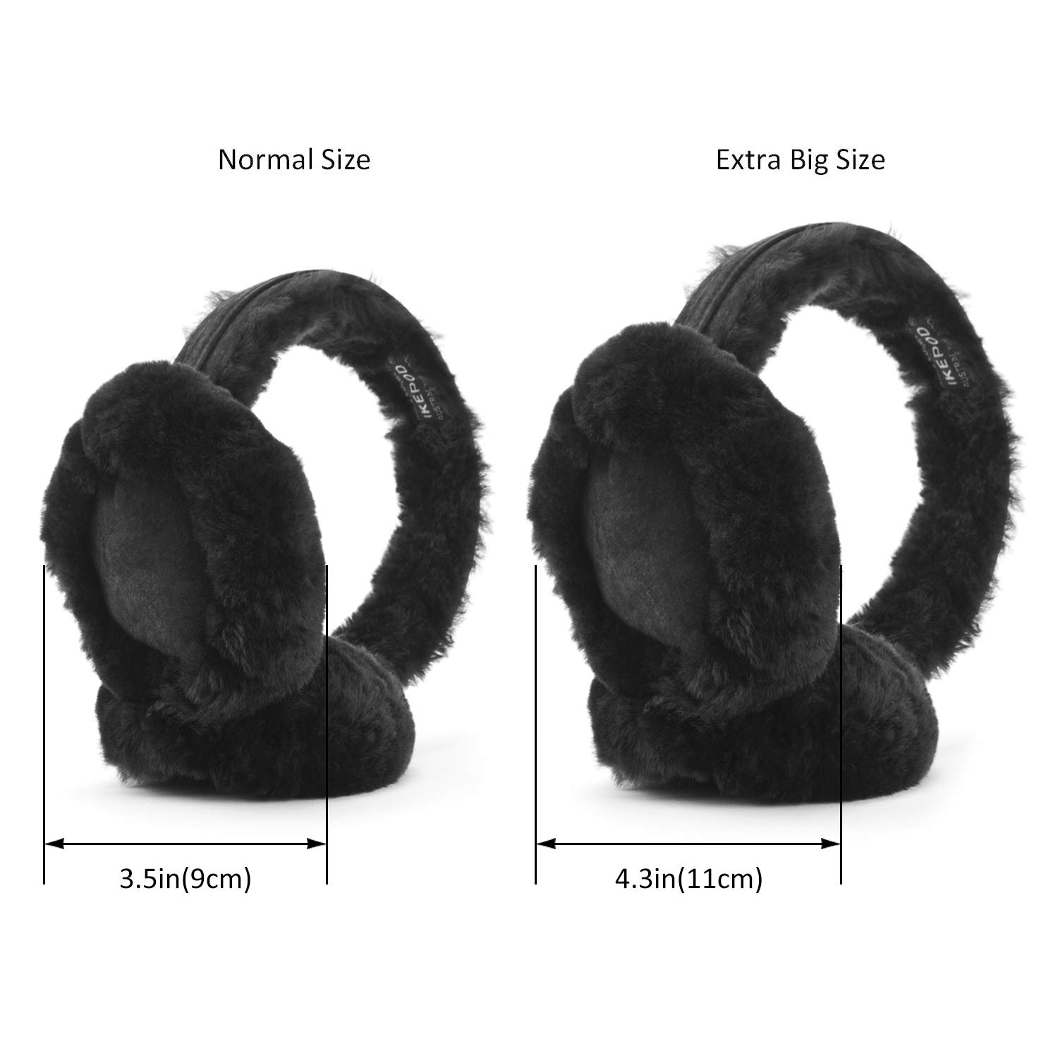 IKEPOD Women Winter Earmuffs Fluffy Sheepskin Ear Muff Adjustable Windproof Ear Warmers