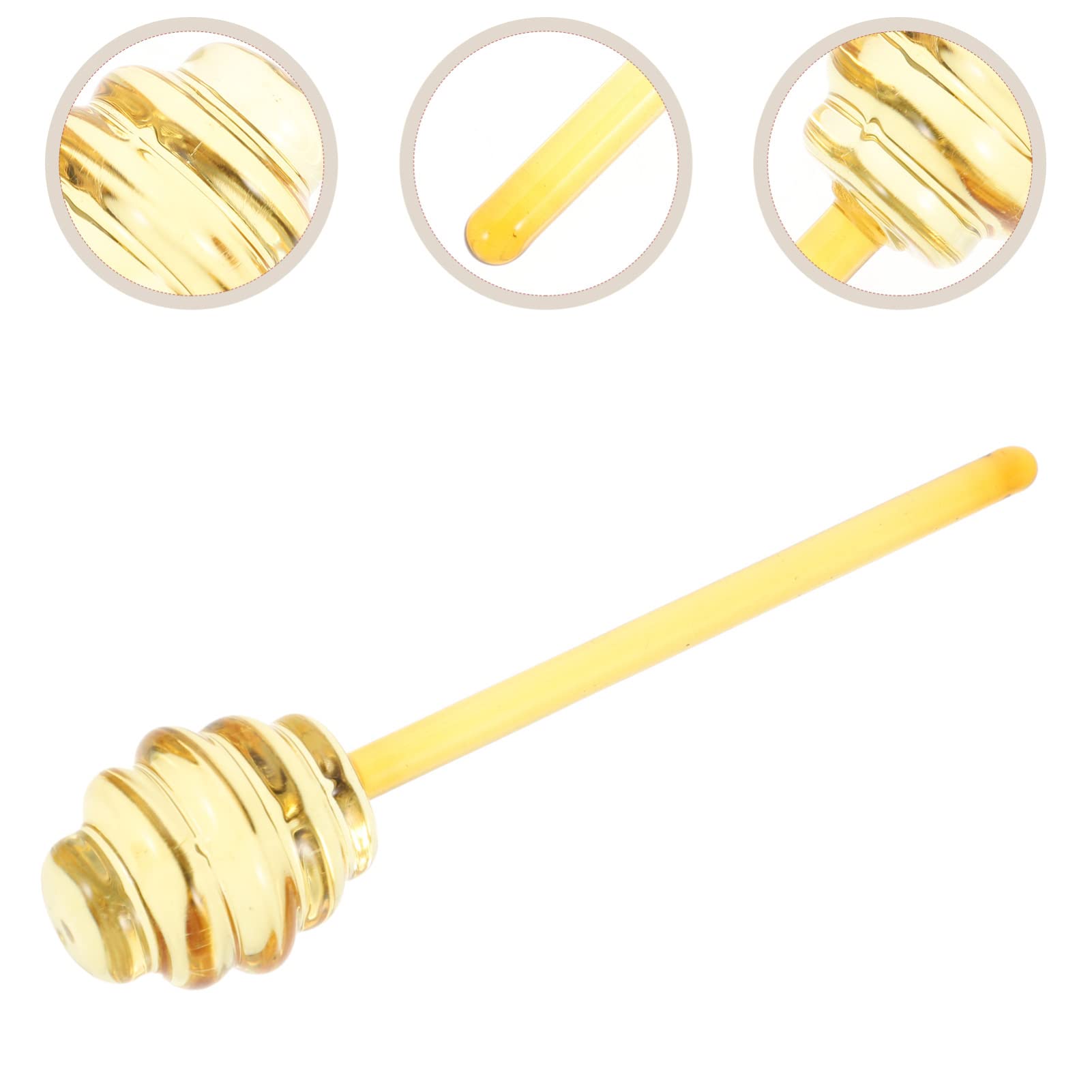 Kichvoe Honey Dipper Glass Honey Stick Honey Spoon Dipper Stick Honey Jam Syrup Stirring Wand Honey Server Spoon for Honey Pot Jar Containers Honey Dispenser