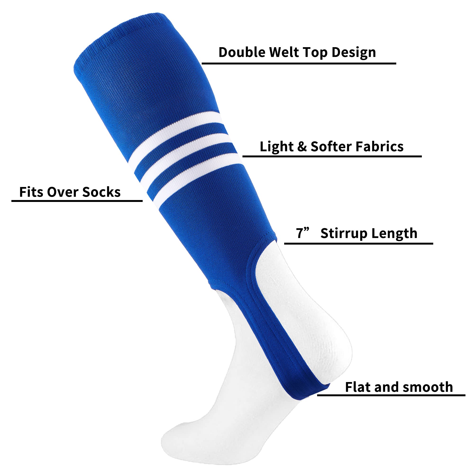 Londkaron Baseball/Softball Stirrups, Youth & Adult Sizes (Royal Blue - 2 Pairs, Large)