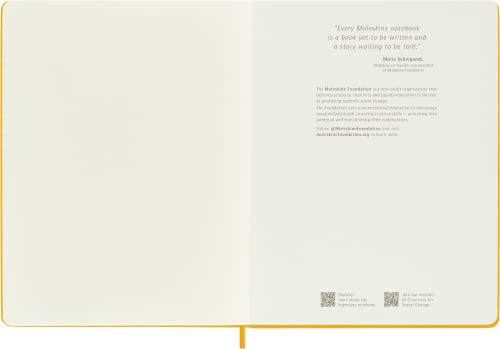 Moleskine Classic Notebook, Hard Cover, XL (7.5" x 9.5") Ruled/Lined, Orange Yellow (Silk), 192 Pages