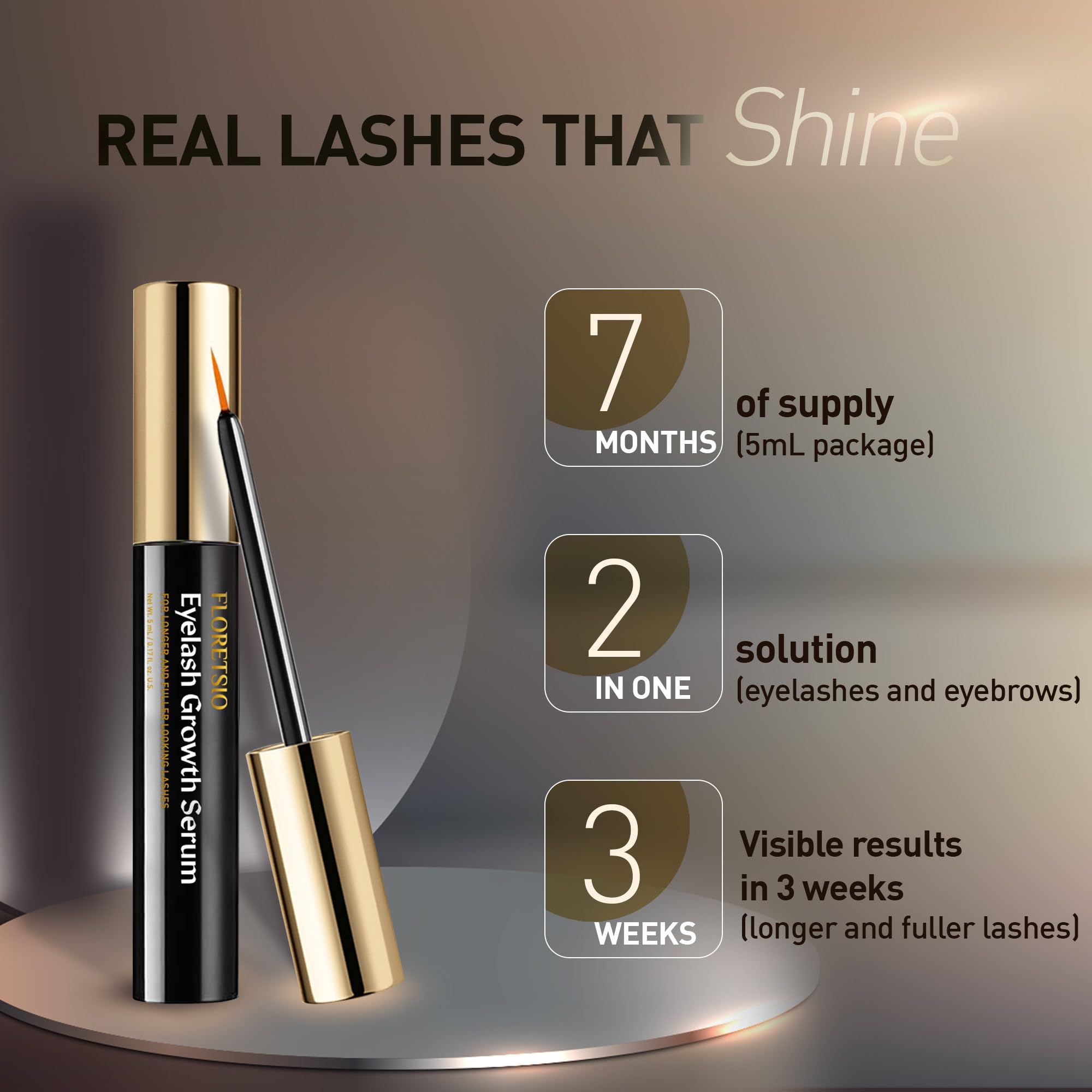Lash Serum for Eyelash Growth & Enhancing: 0.15 OZ Irritation-Free Eyelash Growth Serum for Longer Thicker and Fuller Looking Natural Lashes & Lash Extensions