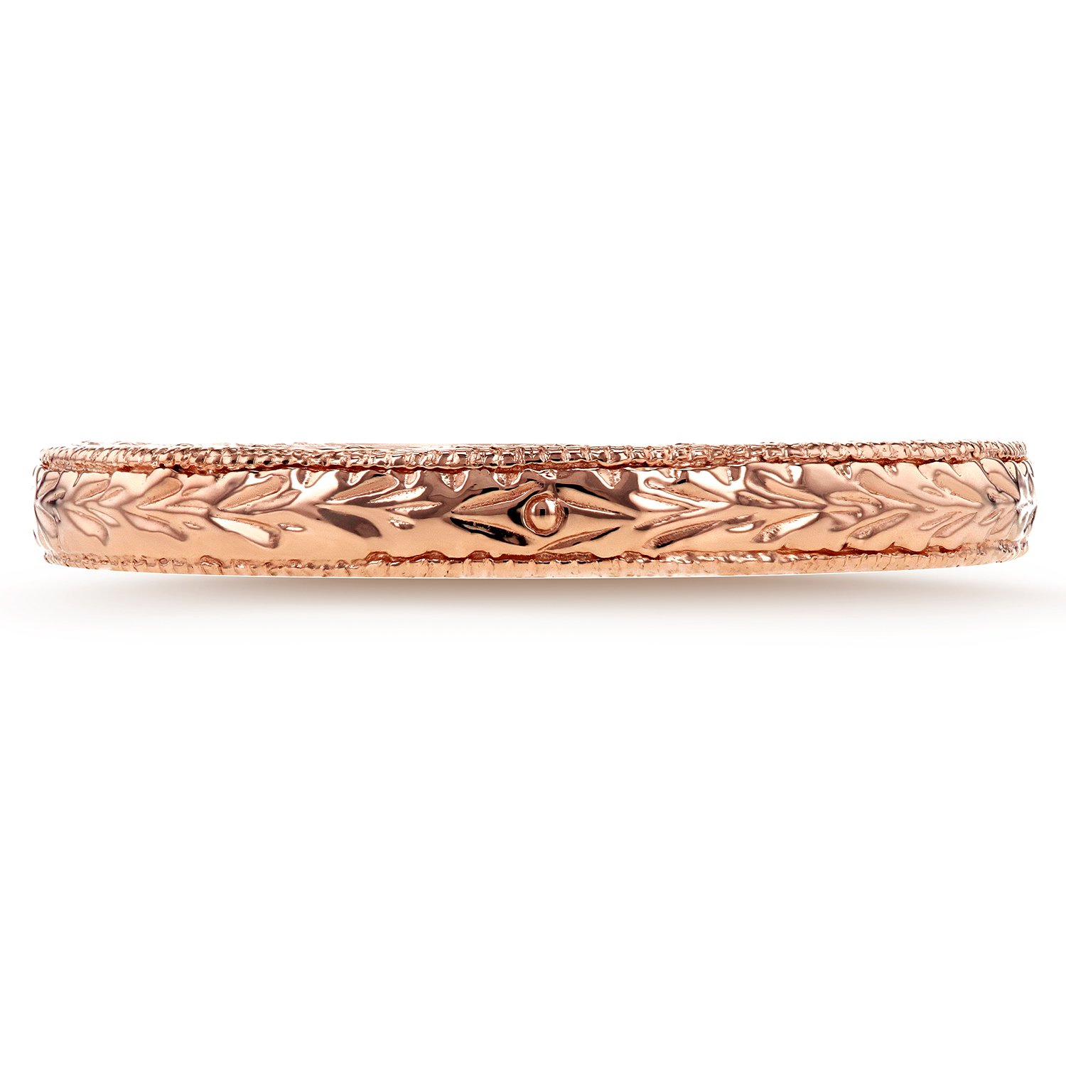 Kobelli Antique Style Engravings Wedding Band in 14k Rose Gold, Size 7, Rose Gold
