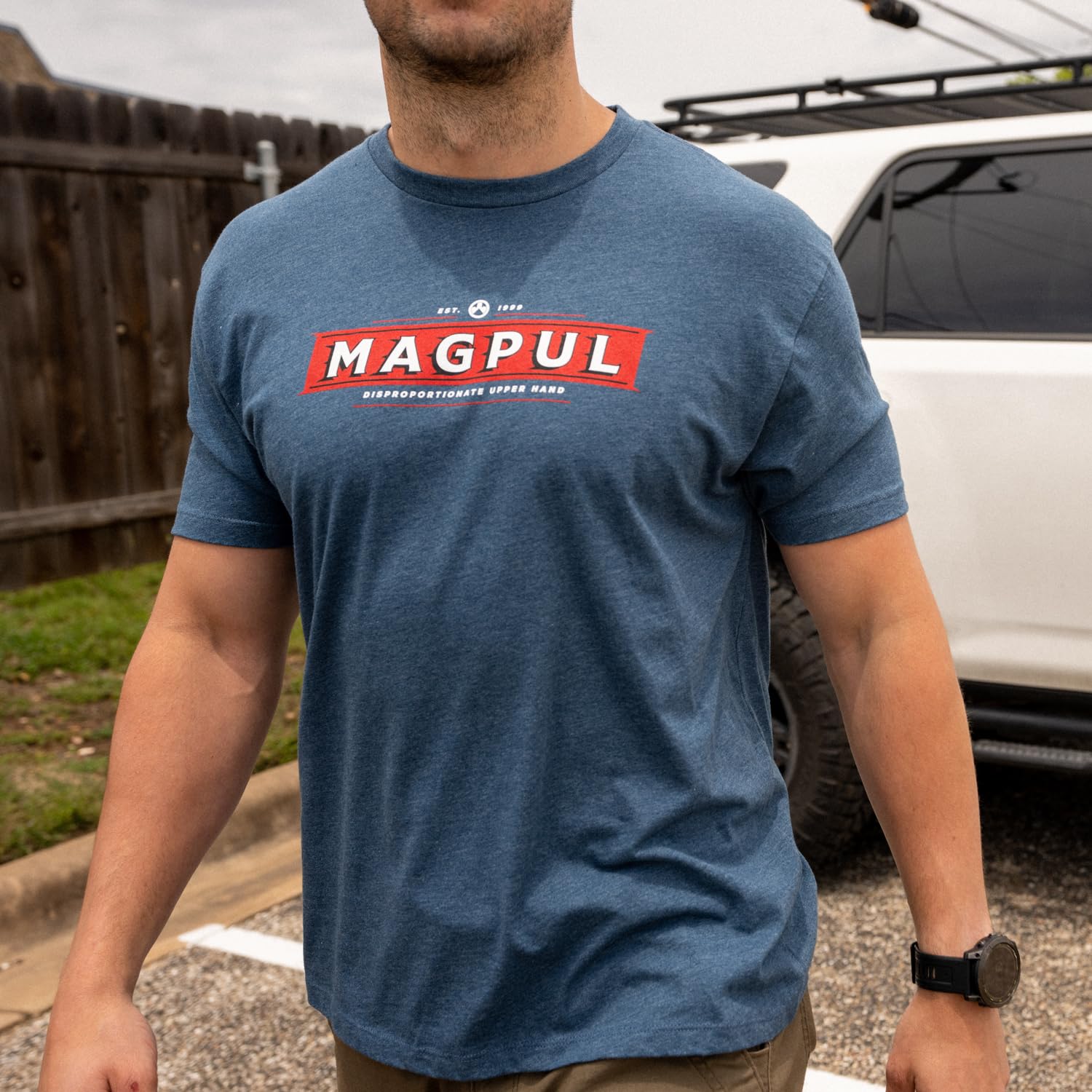 Magpul Blend Crew Neck Short Sleeve T-Shirt for Men, Hula Girl Athletic Heather, X-Large