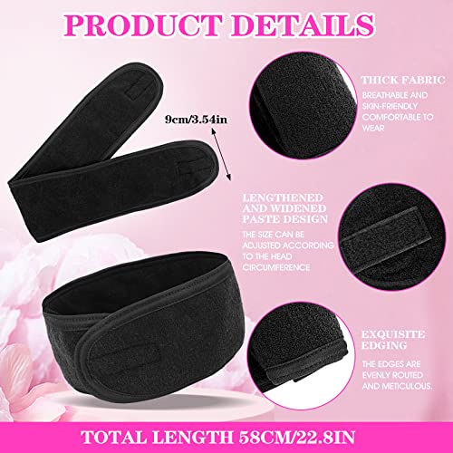 Sibba 3 Pack Spa Headband, Adjustable Headband for Face Wash Makeup Beauty, Facial Yoga Headband Self-Adhesive Towel (Multicolor)