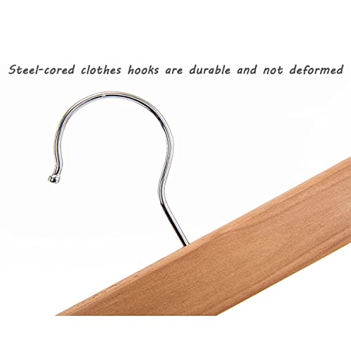 Wooden Pant Hanger with 2 Adjustable Anti-Rust Clips Skirt Hanger for Jeans Trousers Bottom Hanger 1 pcs-Brown