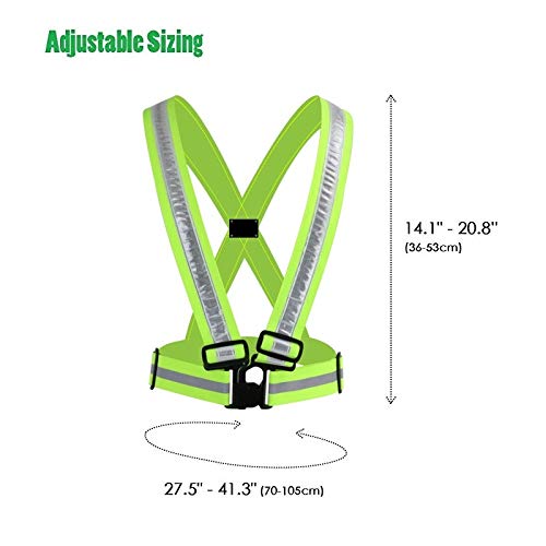 LED Reflective Running Vest with Storage Pouch - 10 Illuminated Modes, USB Charging & Adjustable Safety Gear for Night Running Jogging Cycling - LED Glowing Running Gear