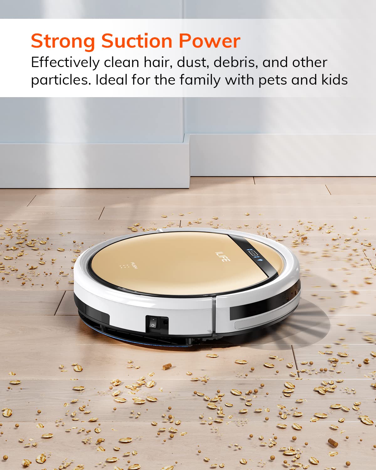 ILIFE V5s Pro Robot Vacuum and Mop Combo, Slim, Automatic Self-Charging Robot Vacuum Cleaner, Daily Schedule, Ideal for Pet Hair, Hard Floor and Low Pile Carpet.