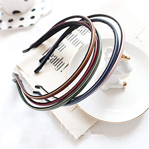 kydely,Cute Solid Simple Leather Covered Party Headband Hair Bows Hair Loop Clasp Glitter Hairbands for Women and Girls