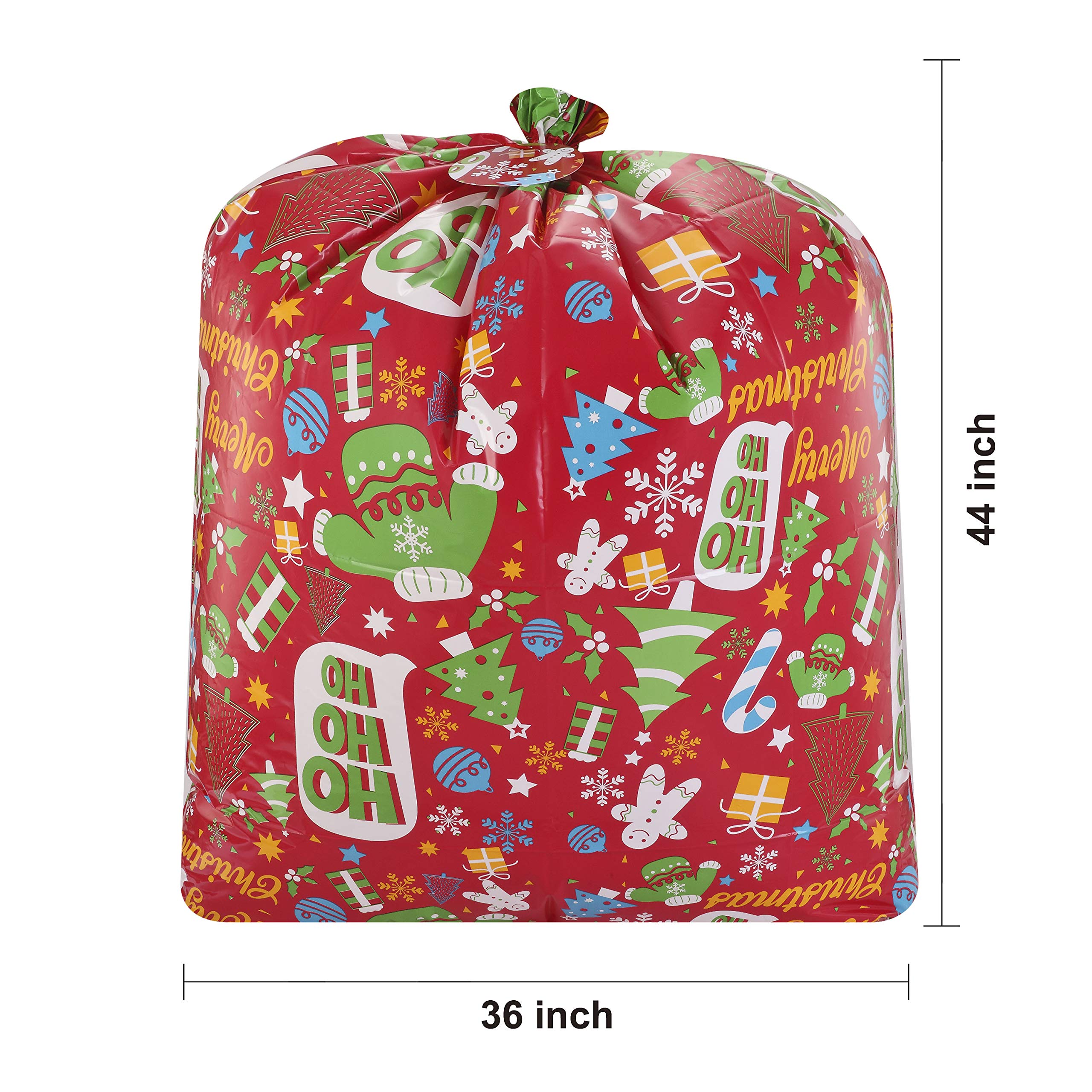 JOYIN 36 PCS Christmas Drawstrings Bag Christmas Wrapping Gift Assorted Styles for Christmas Party Xmas Holiday, Party Favor, Wrap Gift Bags