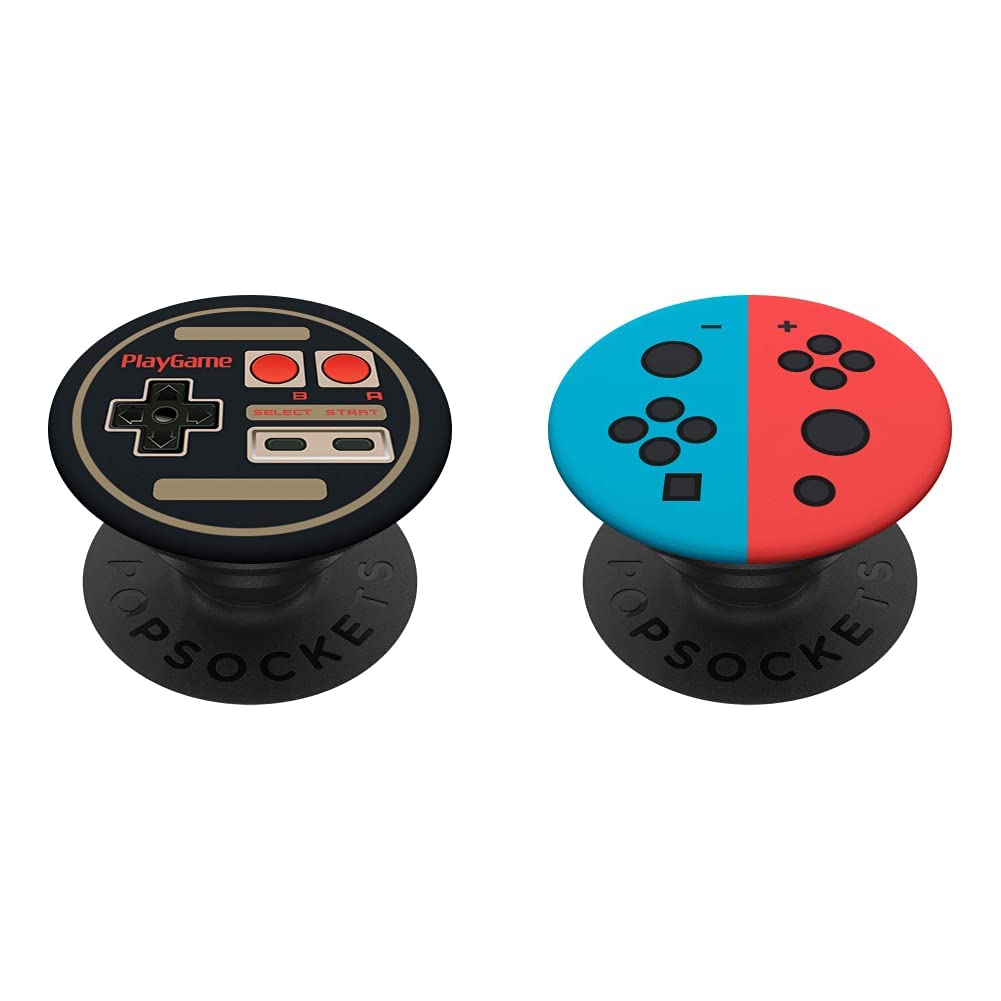 Retro Game Controller Classic Gamer Video Game Button Gaming PopSockets PopGrip: Swappable Grip for Phones & Tablets & Video Game Controller Phone Grip