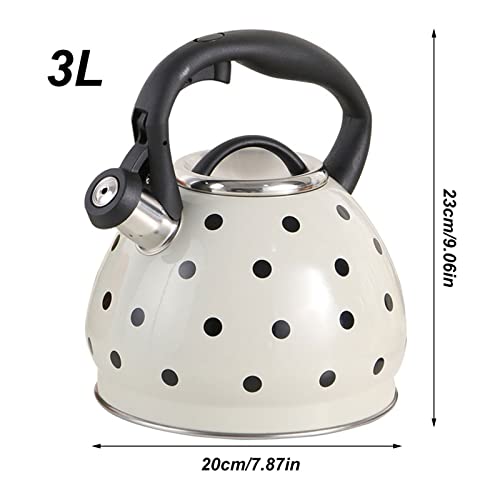 Tea kettle, Red Whistling Tea Kettle for Stove Top, Stainless Steel Cute Teapot with Handle, Induction Cooker Household Kitchen (Color : Red, Size : 3L)