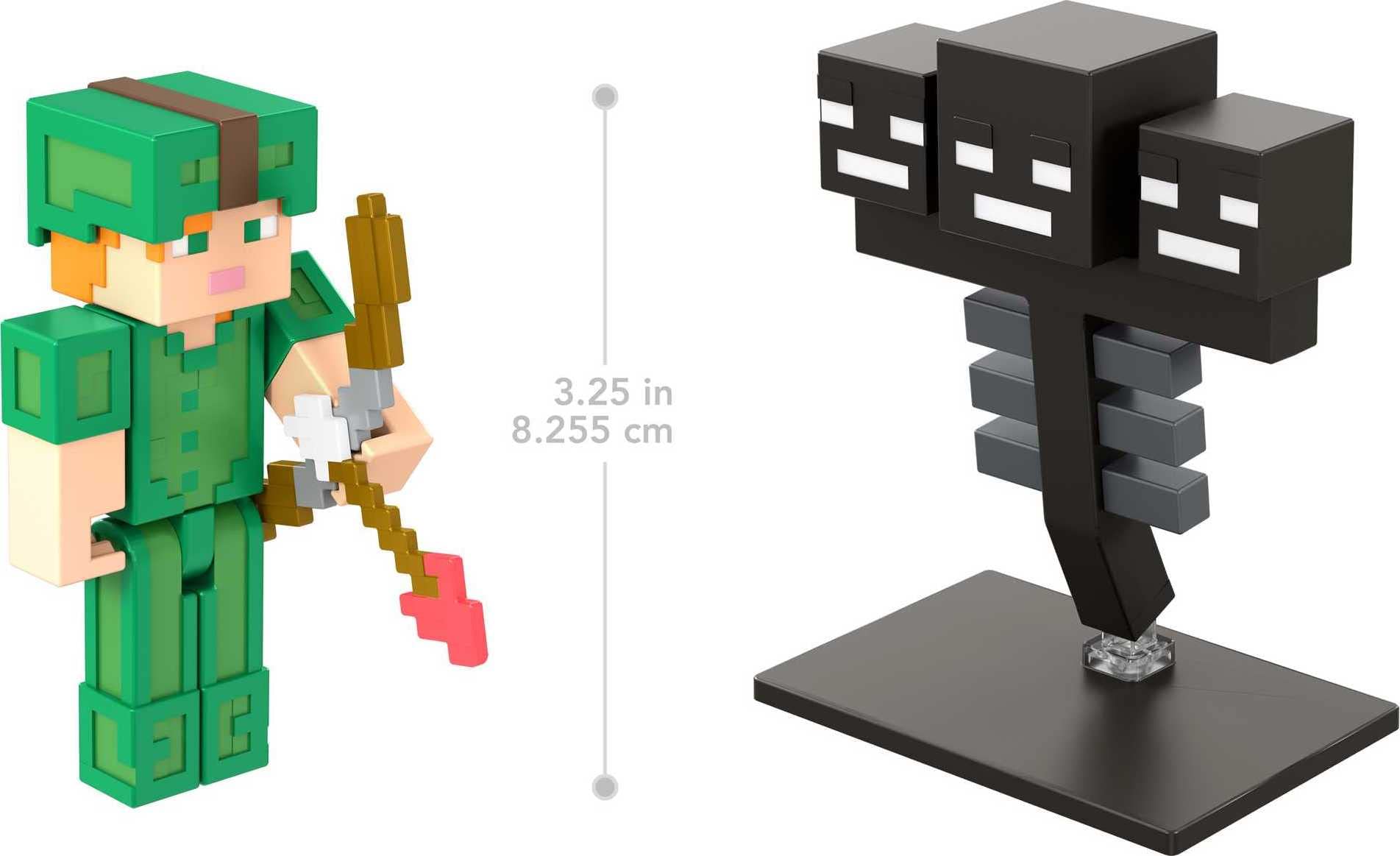 Mattel Minecraft Craft-a-Block 2-Pk, Action Figures & Toys to Create, Explore and Survive, Authentic Pixelated Designs, Collectible Gifts for Kids Age 6 Years and Older