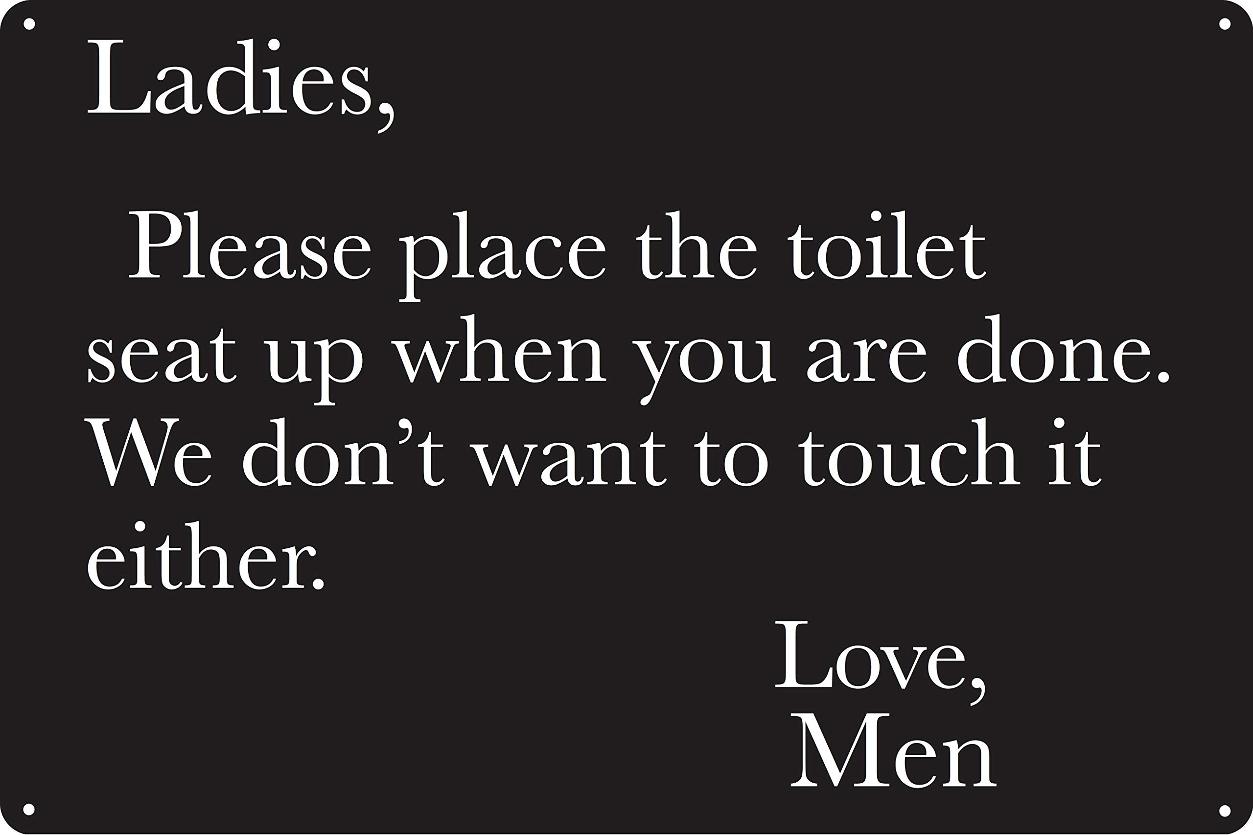 Ladies, Please Place The Toilet Seat Up 12" x 8" Funny Tin Sign Bathroom Man Cave Bar Home Decor