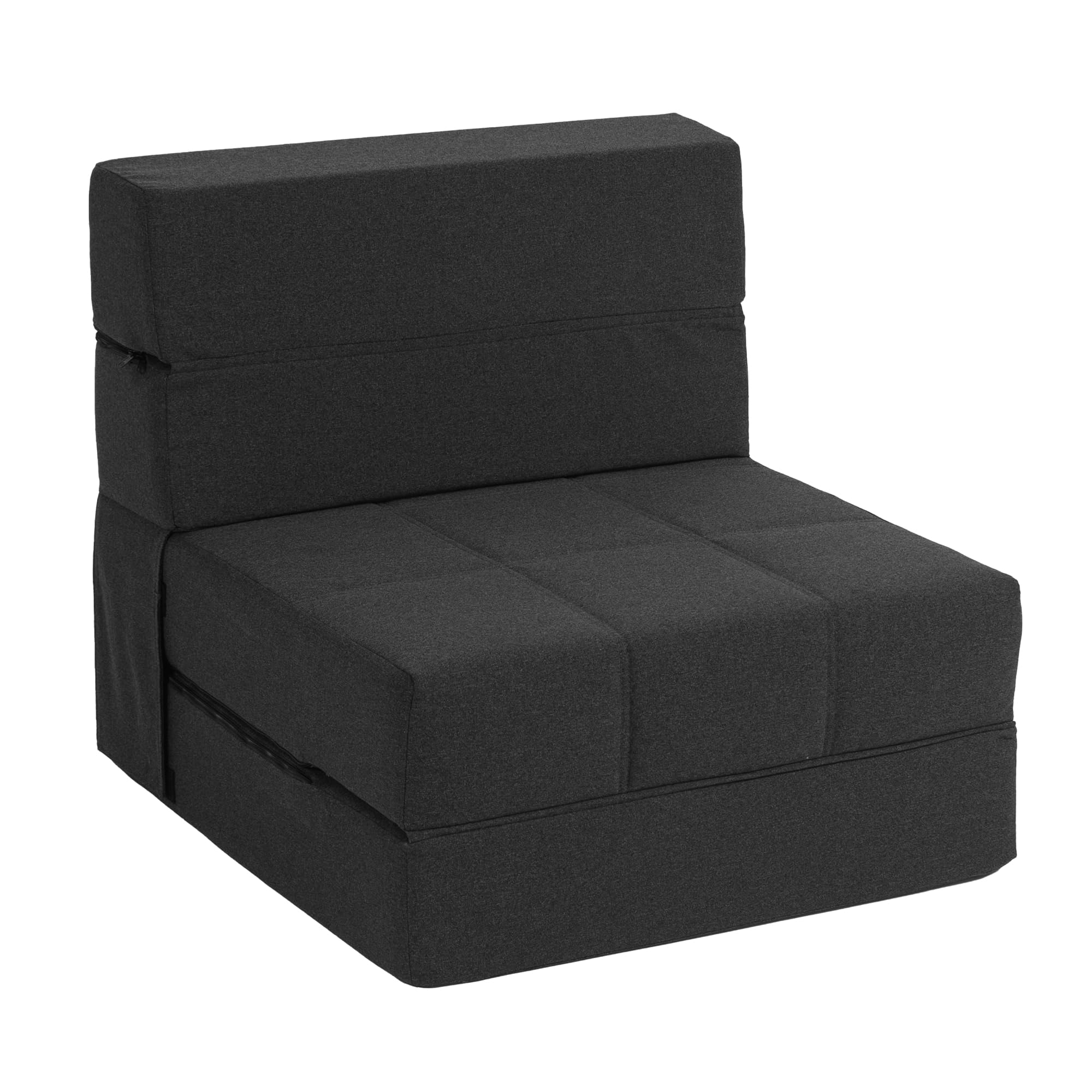 VINYUSE Folding Sofa Bed,Convertible Sleeper Chair Floor Couch,7 inch High Resilience Memory Foam, Futon Sofa Sleeper Chair with Washable Cover for Living Room/Bedroom 76" x 29" x 7", Dark Grey