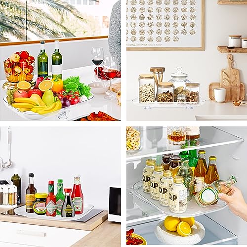 Lazy Susan for Refrigerator, Square Lazy Susan Turntable Organizer for Refrigerator, 15.67"kitchen fridge organizers and storage,for Cabinet,Pantry, Bathroom,Makeup Vanity top, Home condiment Lazy Sus
