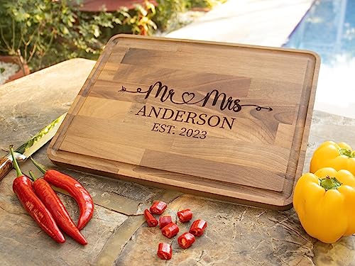 Personalized Cutting Board |Â Couple Cutting Board |Â Customized Cutting Board |Â Handmade Cutting Board | Couple Gift |Â Wedding Cutting Board |Â Anniversary Gift for Couple (Without Handle)