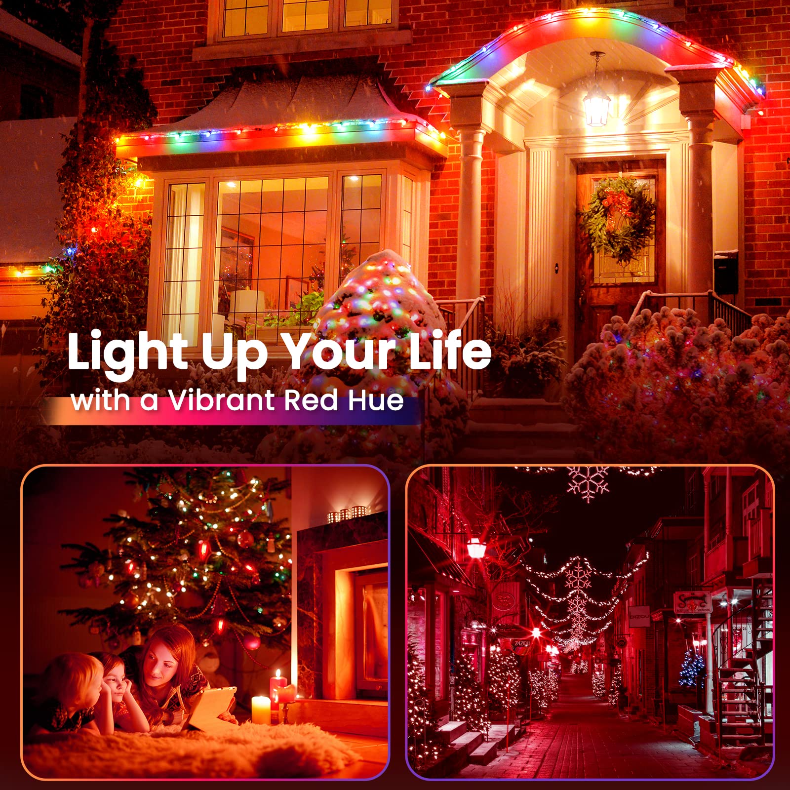 Lustaled E12 Candelabra Red Light Bulbs, 4W Dimmable Red led Light Bulb for Sleep, C35 LED Filament Red Candle Light Bulb 400LM AC110V for Halloween Christams Bars Party Holiday Decoration