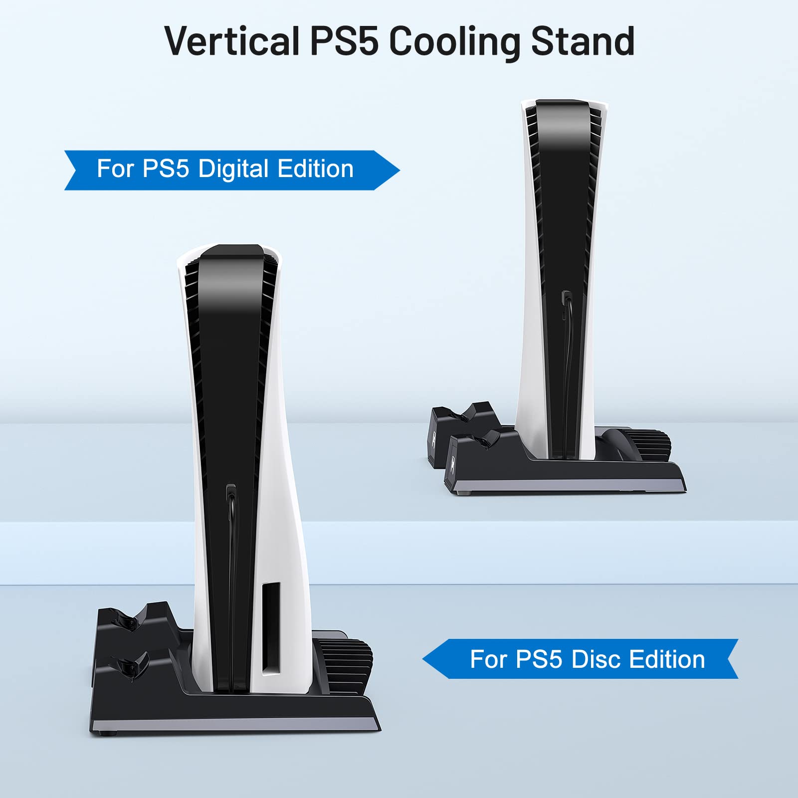 PS-5 Plates for PS-5 Disc Edition with PS-5 Stand, innoAura PS-5 Plates with Cooling Vents, Anti-Scratch Dustproof Protective PS-5 Cover with PS-5 Cooling Stand (Purple + PS-5 Stand)