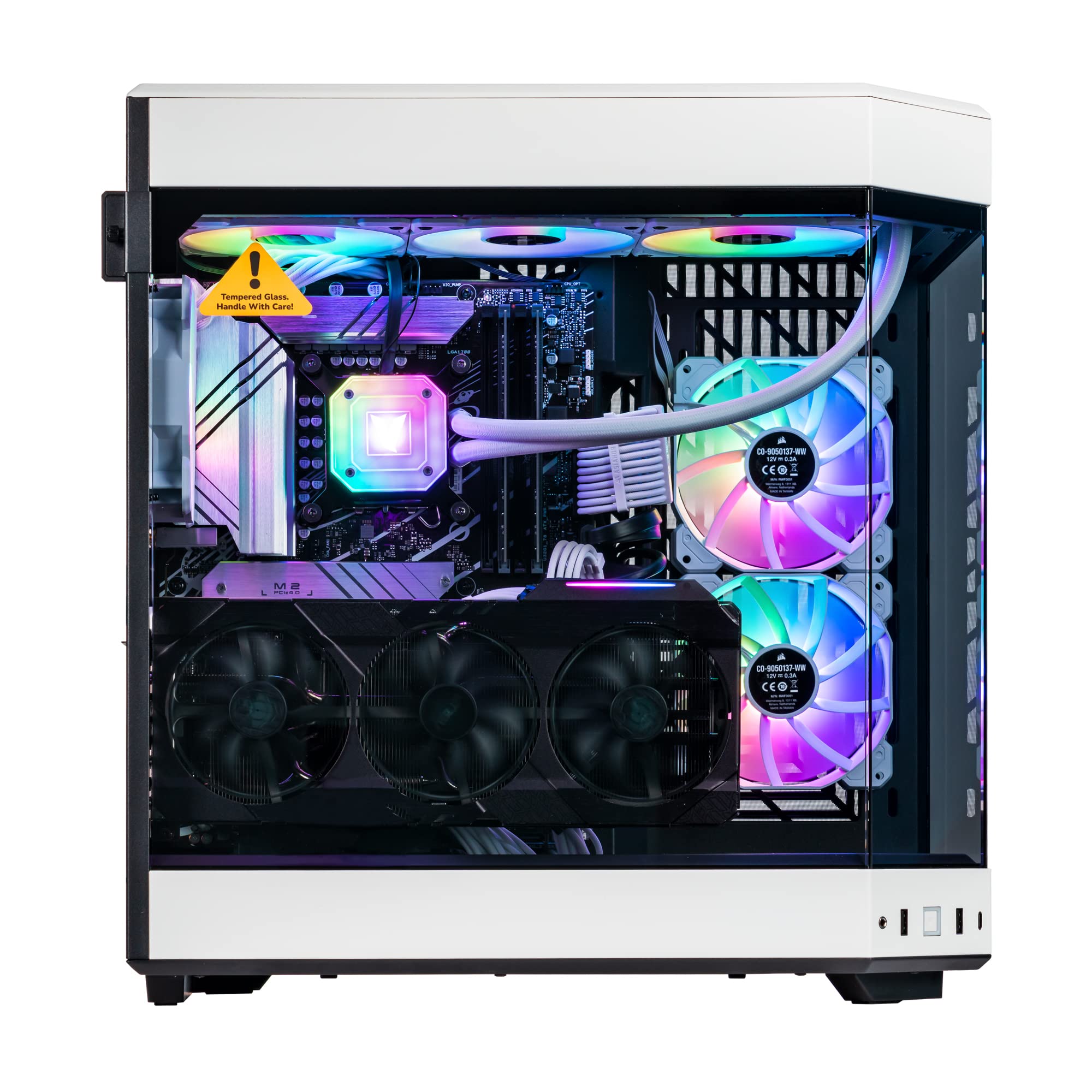 Velztorm Praetix 14th Gen AI Focused Gaming Desktop (Intel i9-14900K 2.40GHz, GeForce RTX 4090 24GB, 32GB DDR5, 2TB PCIe SSD + 2TB HDD, 360mm AIO, 1000W PSU, WiFi 6, BT 5.2, Win 11 Home) VELZ0076