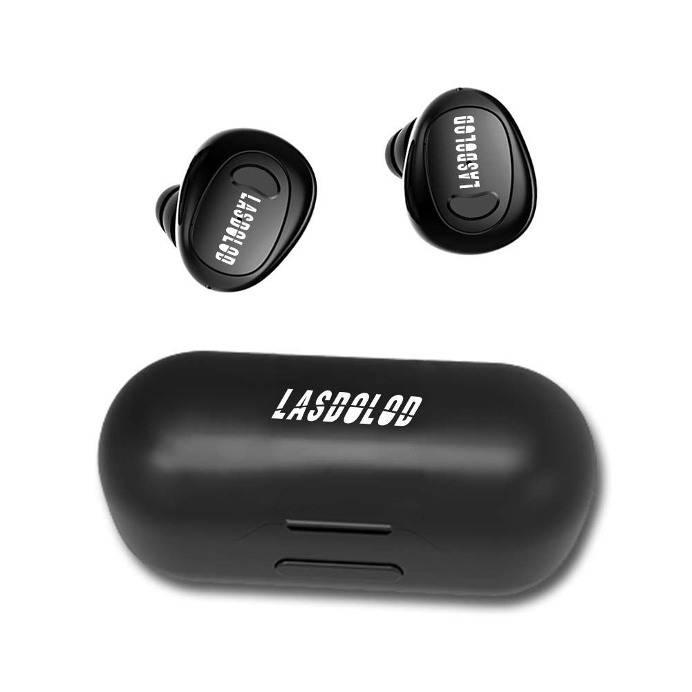 lasdolod True Wireless Earbud, Bluetooth 5.0 Wireless Ear Bud Truly Wireless Earphone HiFi Headphone with Microphone Wireless Headset with Charging Case for iPhone and Android
