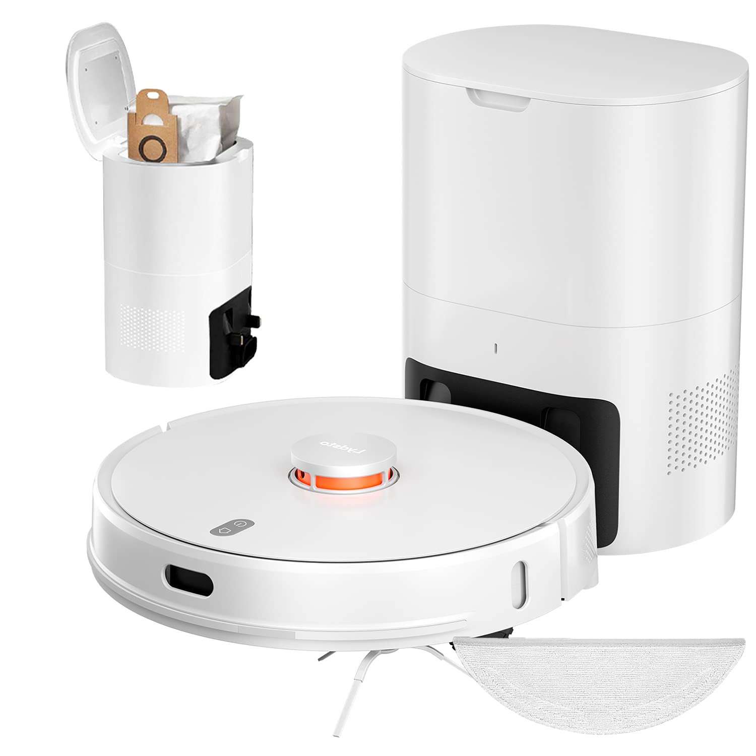 Lydsto R1 Robotic Vacuum Cleaner with Self Empty, Robotic Vacuums and Mop,Lidar Navigation, 2700Pa Strong Suction,Quiet, Self-Charging,Ideal for Pet Hair, Hard Floor and Low Pile Carpet(White)