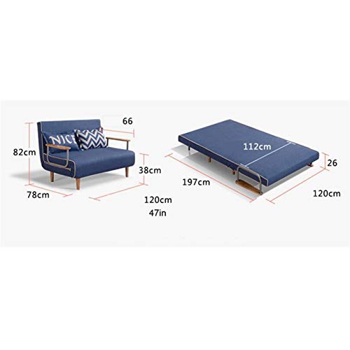 Sofa Couch Convertible Sleeper Sofa, Modern Convertible Sofa Bed for Living Room, Fold Up & Down Recliner Couch for Bedroom/Living Room/Balcony for Business Reception Room or Apartment ( Size : 120cm