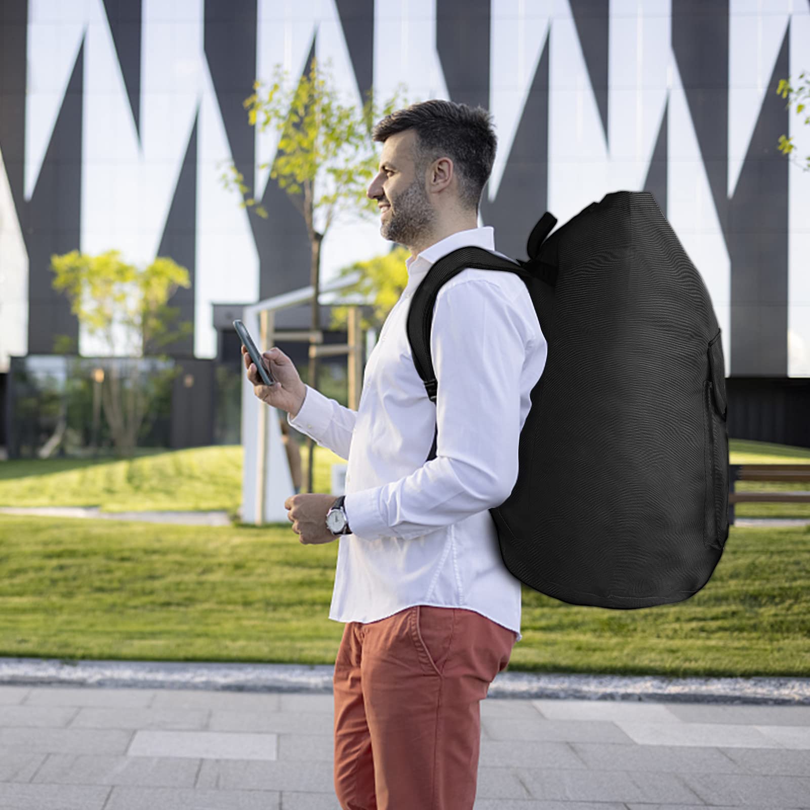 Laundry Backpack Bag, 115L Extra Large Laundry Bag with straps, Heavy Duty Laundry Bag Backpack, Portable Backpack laundry bag for College Dorm, Apartment(Black)