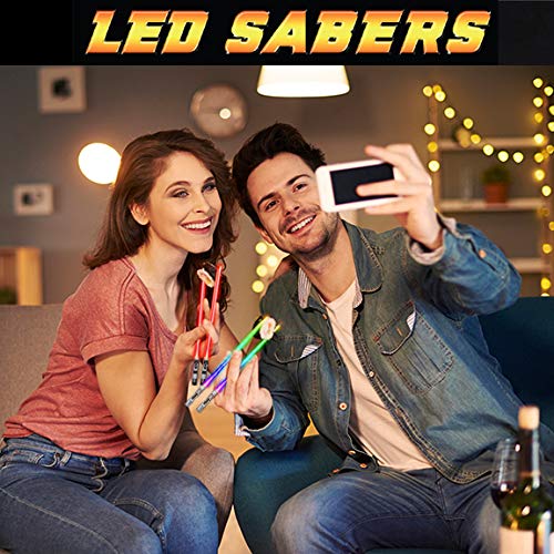 LIGHTSABER CHOPSTICKS LIGHT UP STAR WARS LED Glowing Light Saber Chop Sticks REUSABLE Sushi Lightup Sabers Removable Handle Dishwasher Safe 8 Color Modes 2 Pairs
