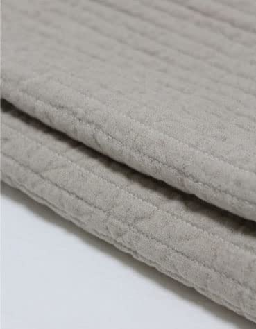 Soft Double Sided Bio Washing Linen Quilted Fabric by The Yard Solid 51" Wide BH (Linen 12mm) Half-Finished Product Made in South Korea