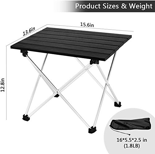 LIANTRAL Small Camping Table, Portable Outdoor Lightweight Folding Compact Picnic Camp Beach Table for Outdoor Camping, BBQ, Hiking, Fishing